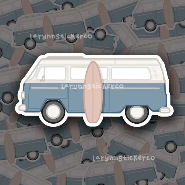 Surfboard Van Sticker – LaRynn Sticker Co.